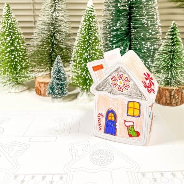 Kids Gingerbread House Craft: Free Printable Template for Fun Holiday ...