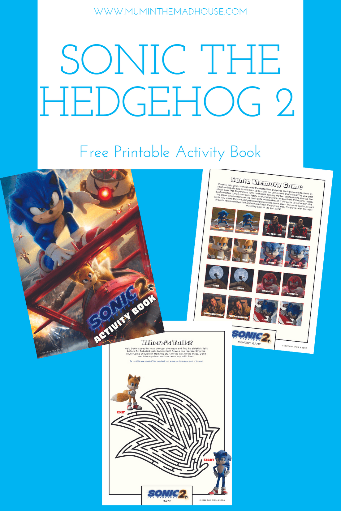 Free Sonic the Hedgehog 2 Printable Activity Book for Kids – Colouring ...