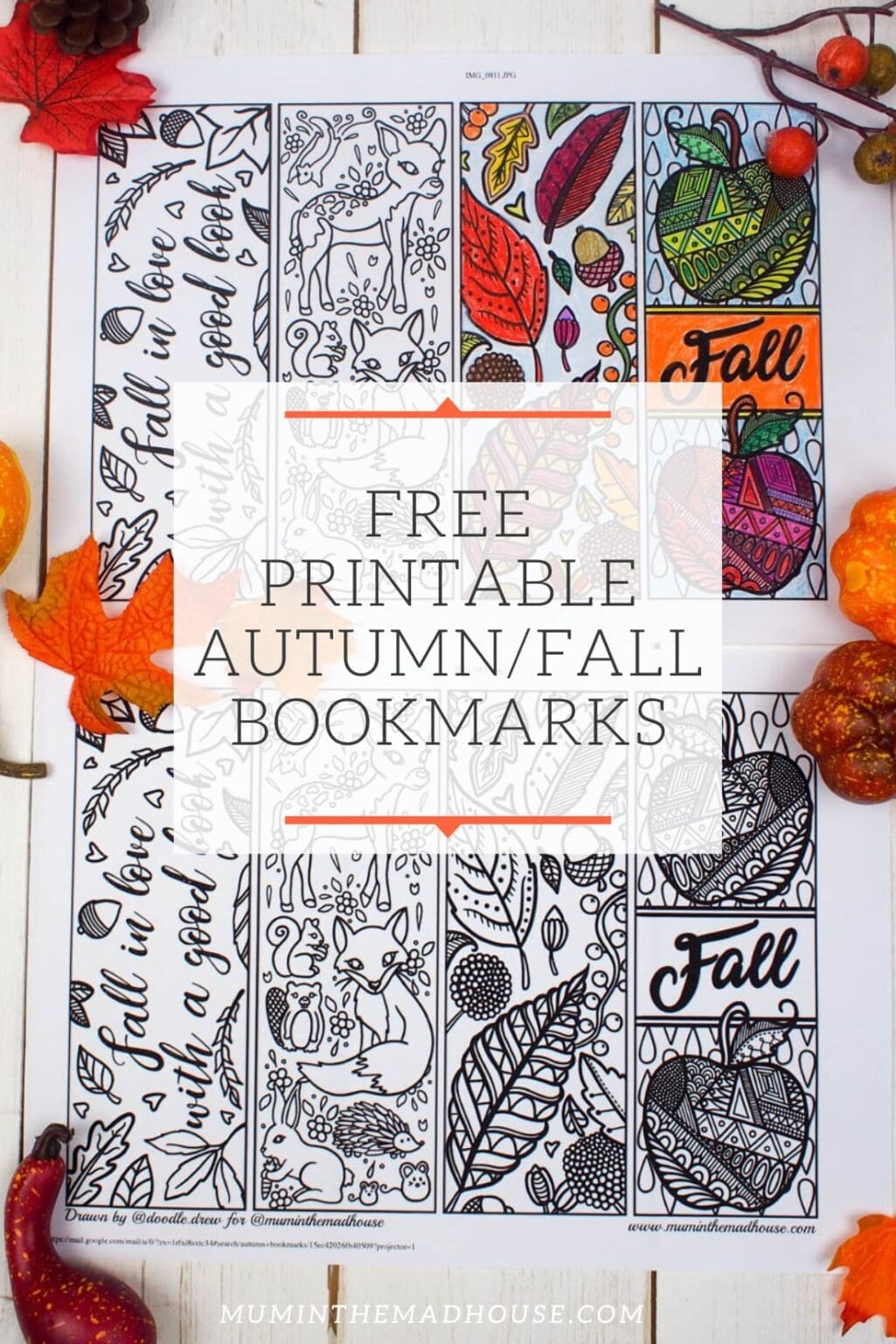 Free Printable Autumn Bookmarks to Colour – Fun for All Ages