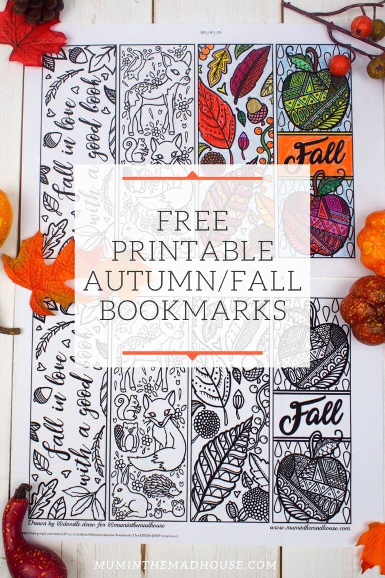 Free Printable Autumn Bookmarks to Colour – Fun for All Ages
