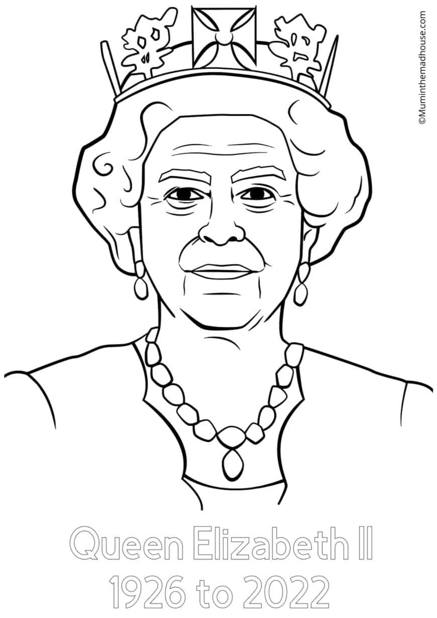 Remembering Queen Elizabeth II Colouring Poster | Mum In The Madhouse
