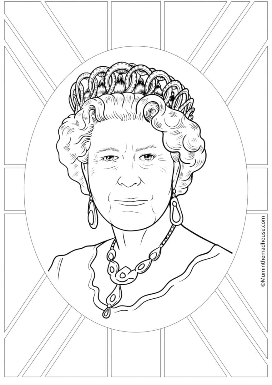 Remembering Queen Elizabeth II Colouring Poster | Mum In The Madhouse