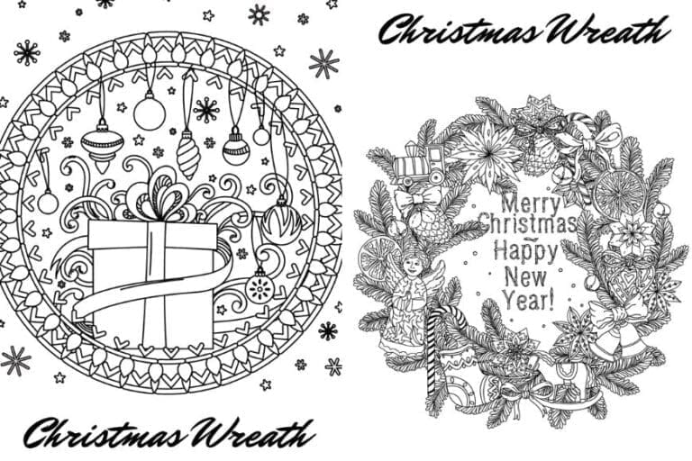 Christmas Wreath Coloring Pages: Free Printables for Festive Fun