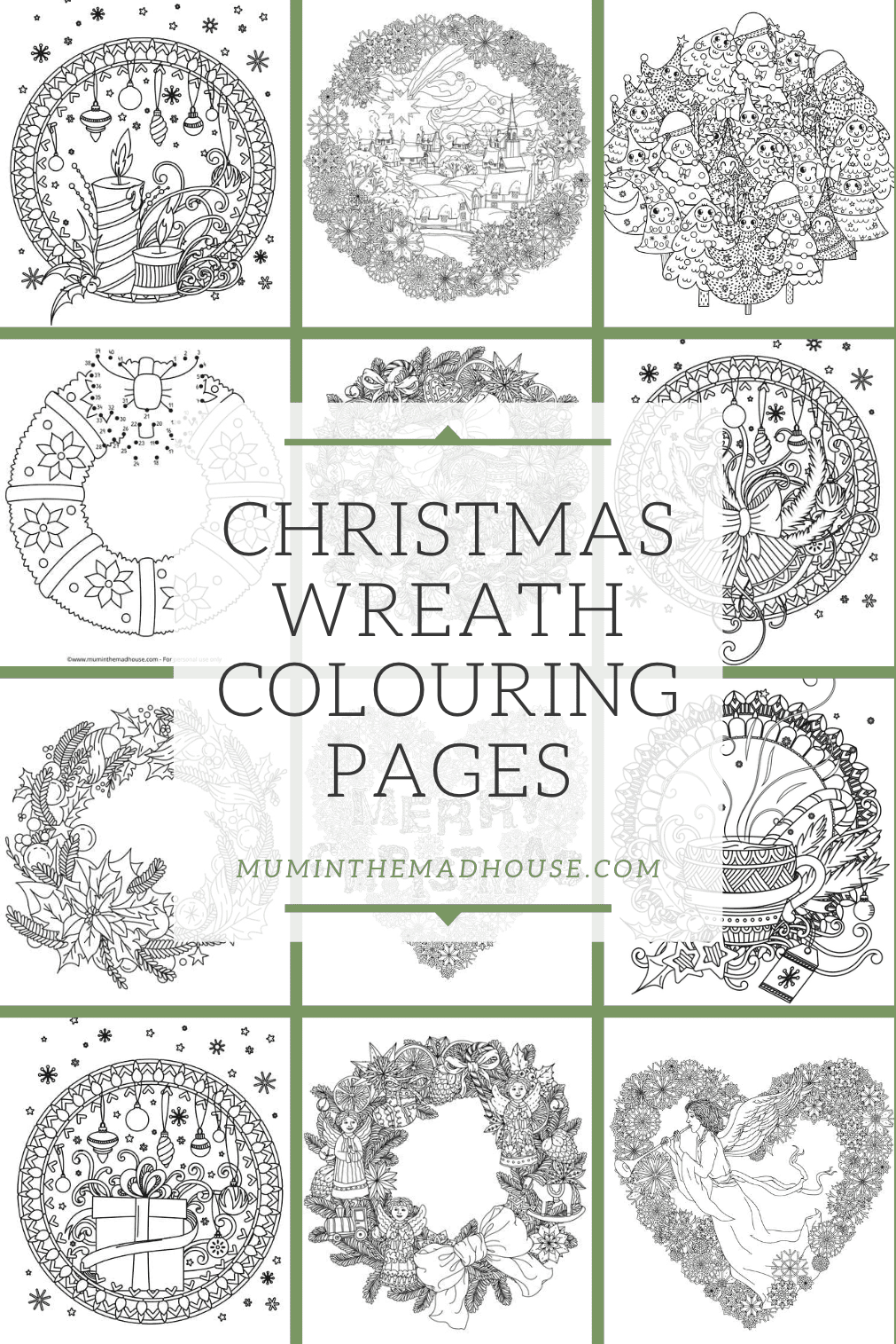 Christmas Wreath Coloring Pages: Free Printables for Festive Fun