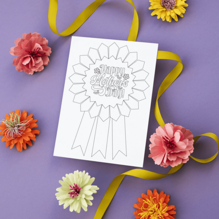 Free Printable Mother's Day Cards to Color In: Rosette Style Designs