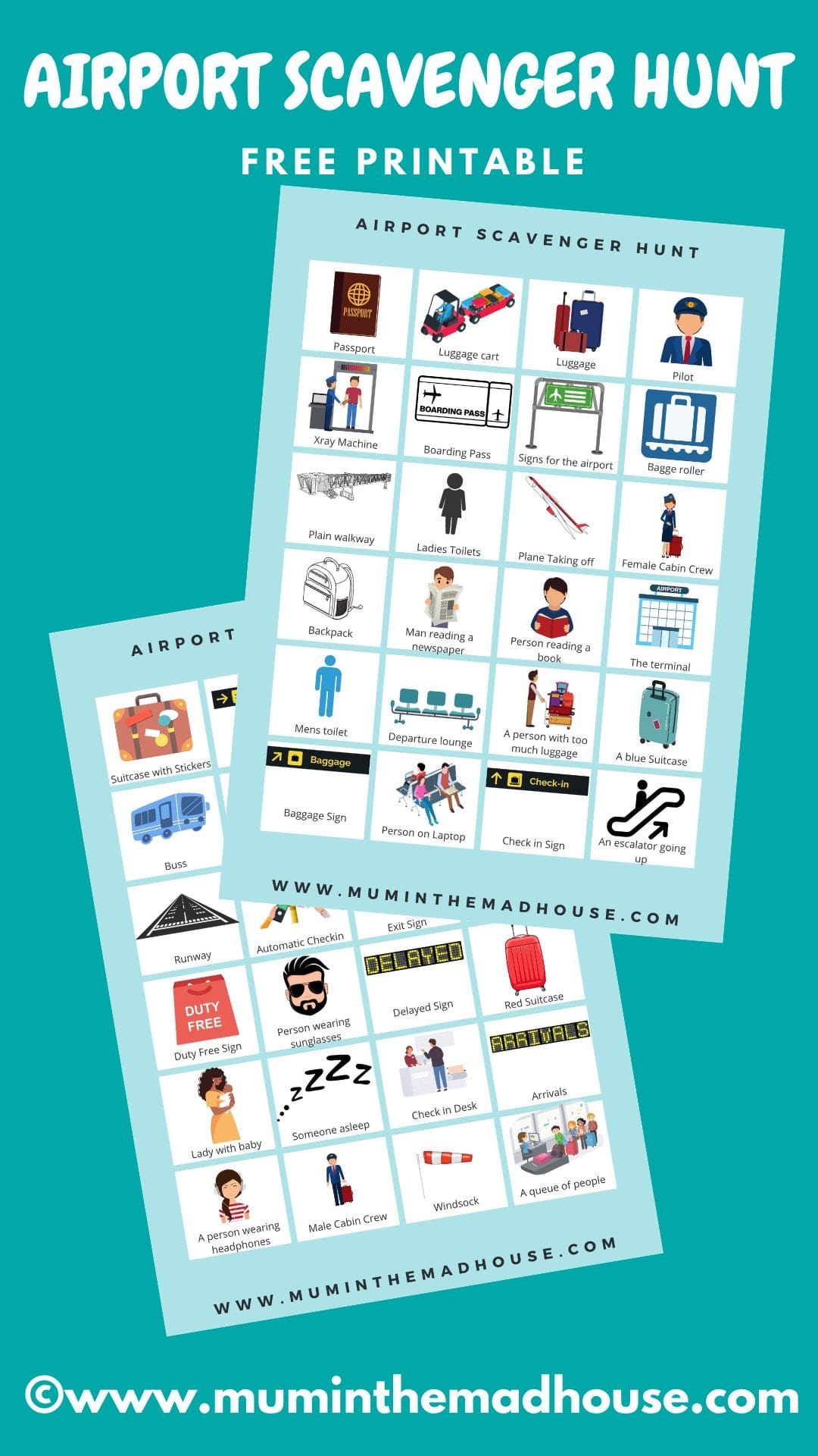 Airport Scavenger Hunt: Free Printable for Fun Travel Adventures