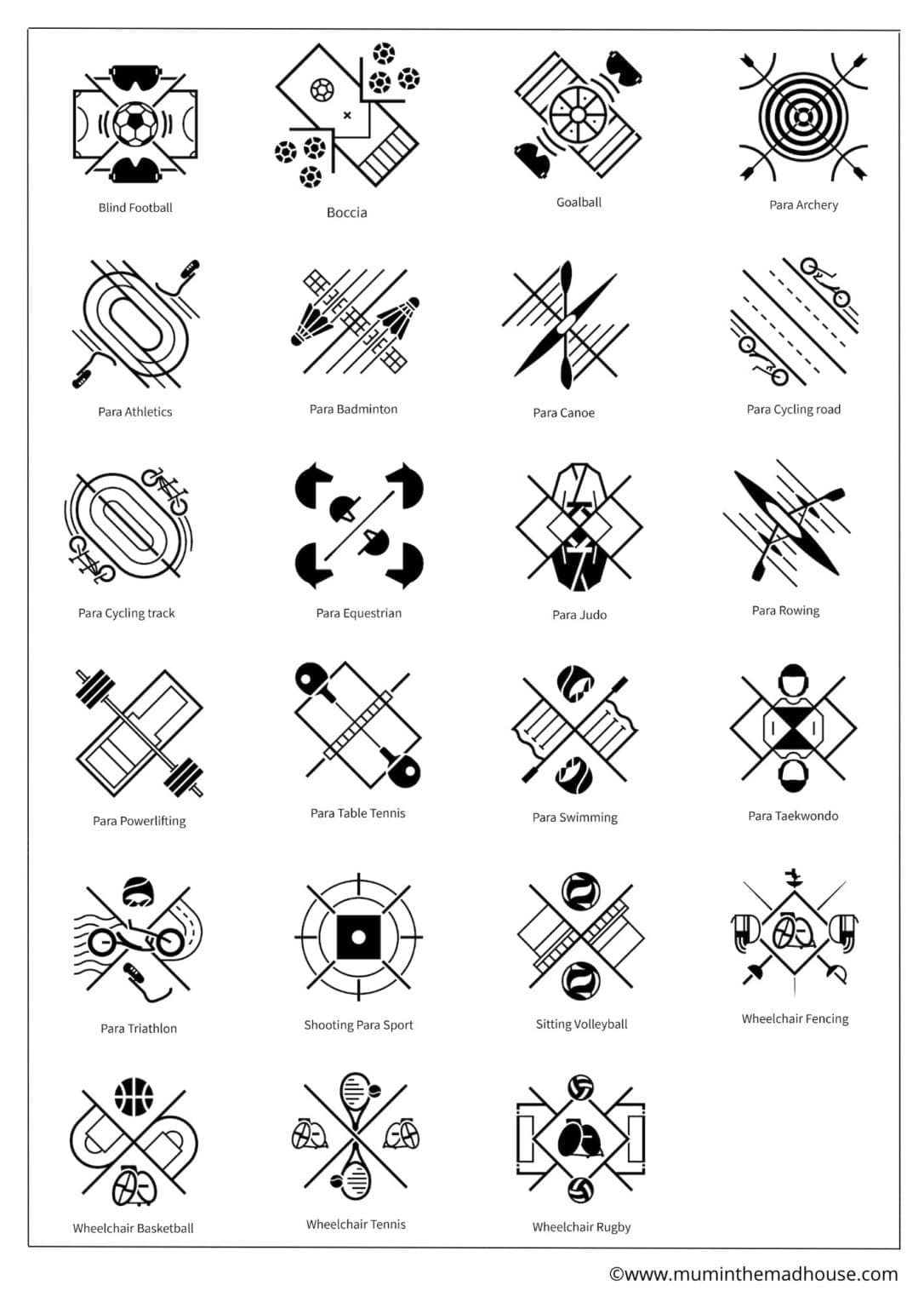 Paris 2024 Paralympic Colouring Page | Mum In The Madhouse