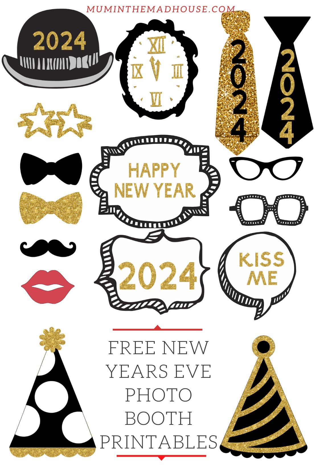 Free Printable New Years Eve Party Photo Booth Props | Mum In The Madhouse