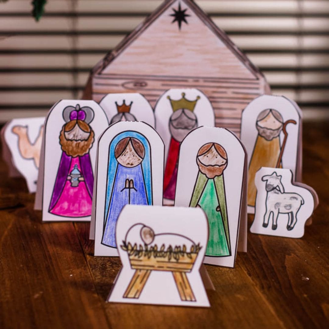 Colour In Nativity Scene: Free Printable for Festive Fun