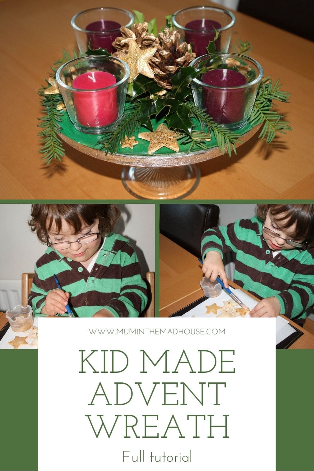 How to make a Kids Advent Crown or Wreath | Mum In The Madhouse