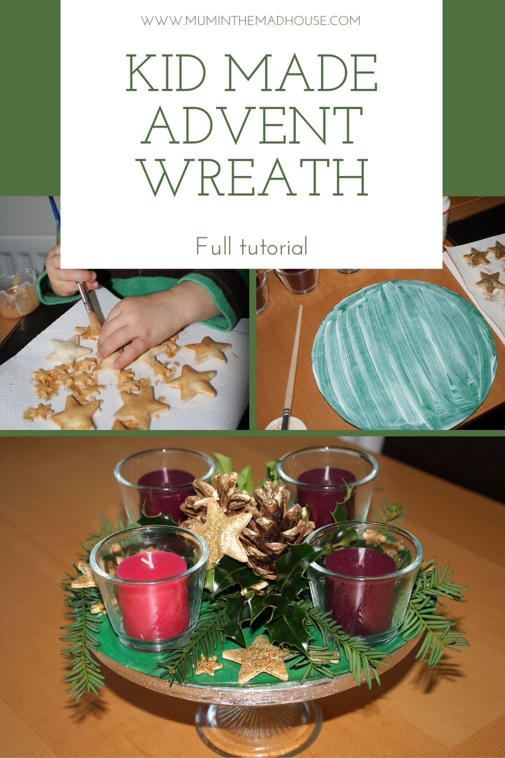 How to make a Kids Advent Crown or Wreath | Mum In The Madhouse