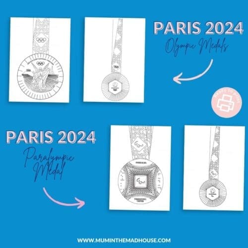 Paris 2024 Paralympic and Olympic Medals to Color or Design Your Own