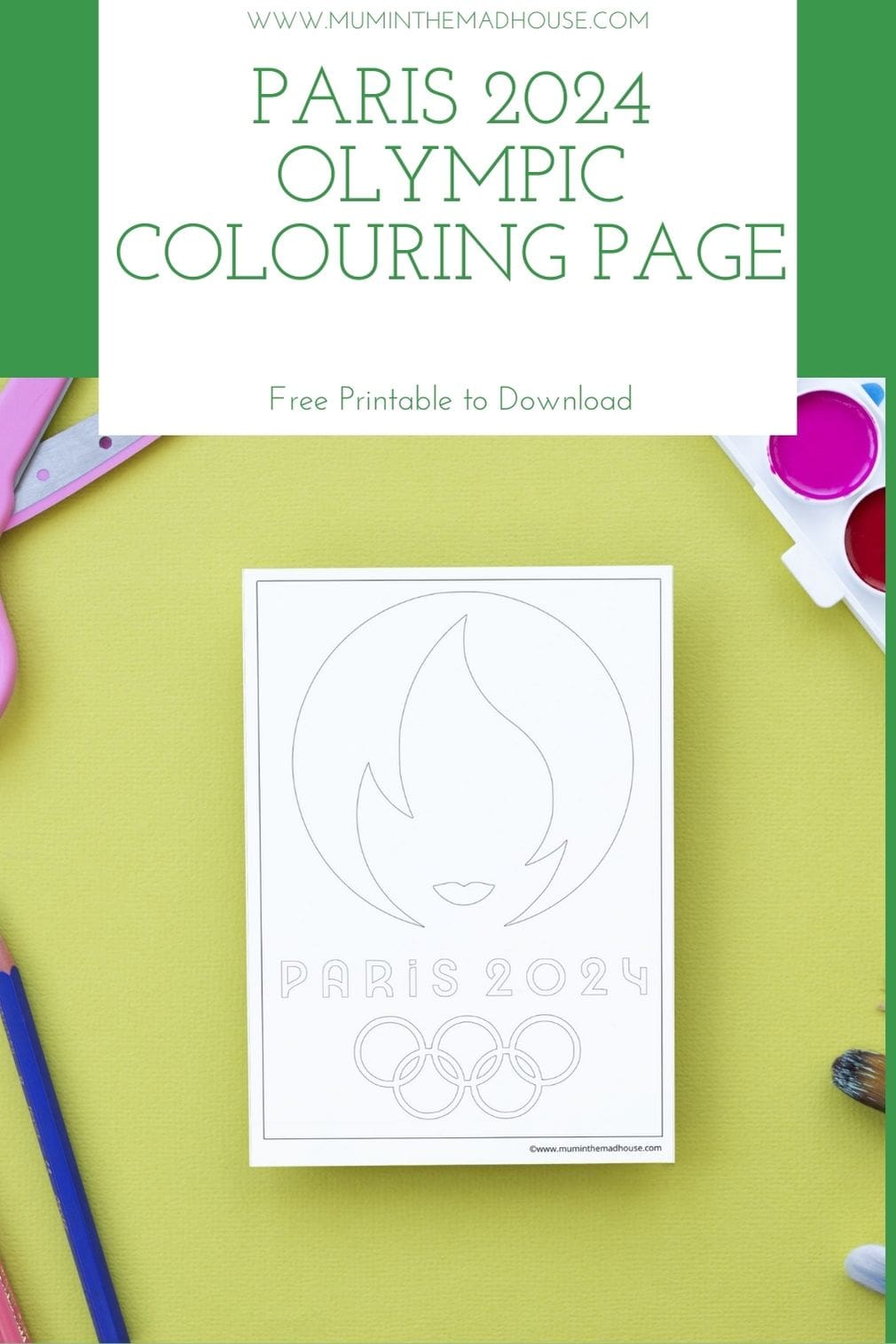Paris 2024 Olympic Colouring Page