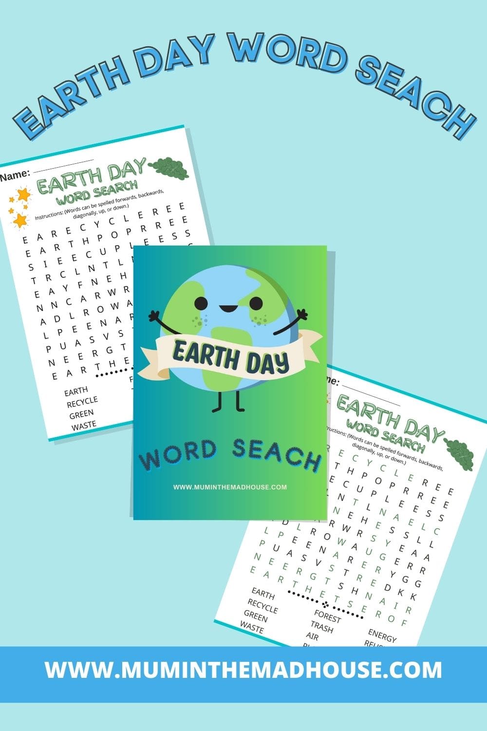 Free Printable Earth Day Word Seach | Mum In The Madhouse