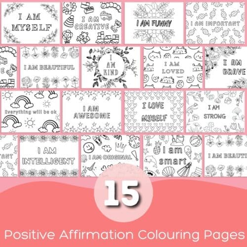 Simple Positive Affirmation Coloring Pages for Kids | Mum In The Madhouse