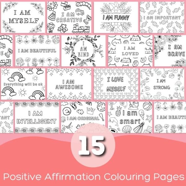Simple Positive Affirmation Coloring Pages for Kids | Mum In The Madhouse