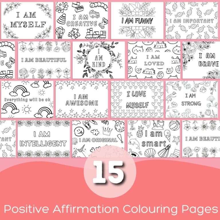 Simple Positive Affirmation Coloring Pages for Kids | Mum In The Madhouse