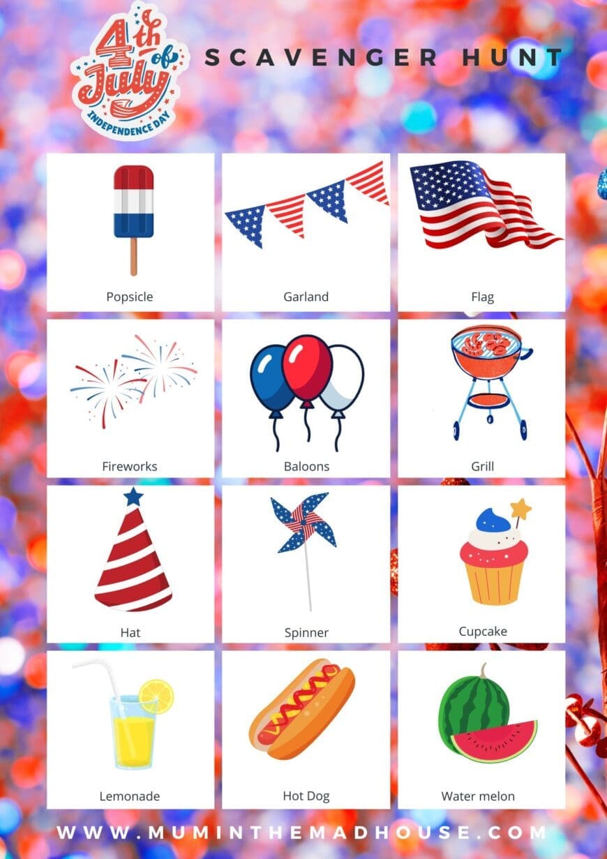 Independence Day - 4th July Scavenger HuntIndependence Day - 4th July ...