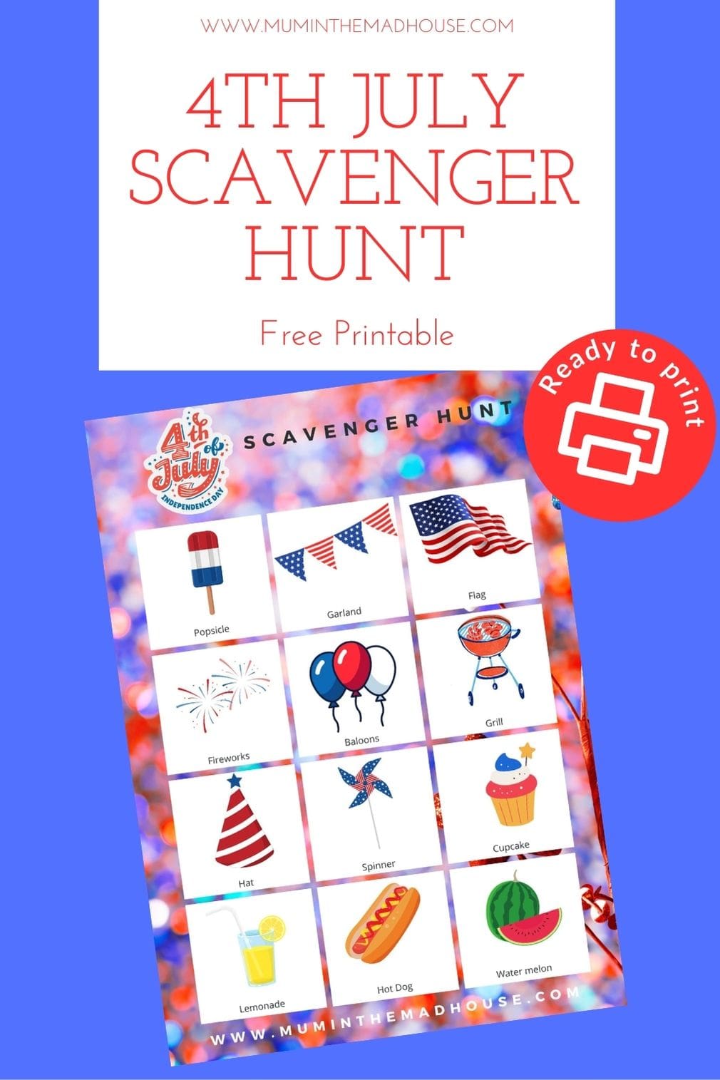 Independence Day - 4th July Scavenger HuntIndependence Day - 4th July ...