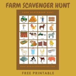Farm Scavenger Hunt PrintableFarm Scavenger Hunt Printable
