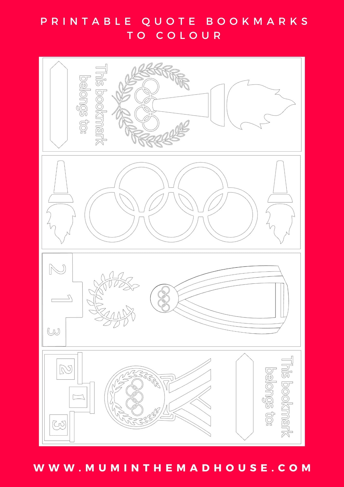 131305Free Olympic Bookmarks to Color in131305Free Olympic Bookmarks to ...