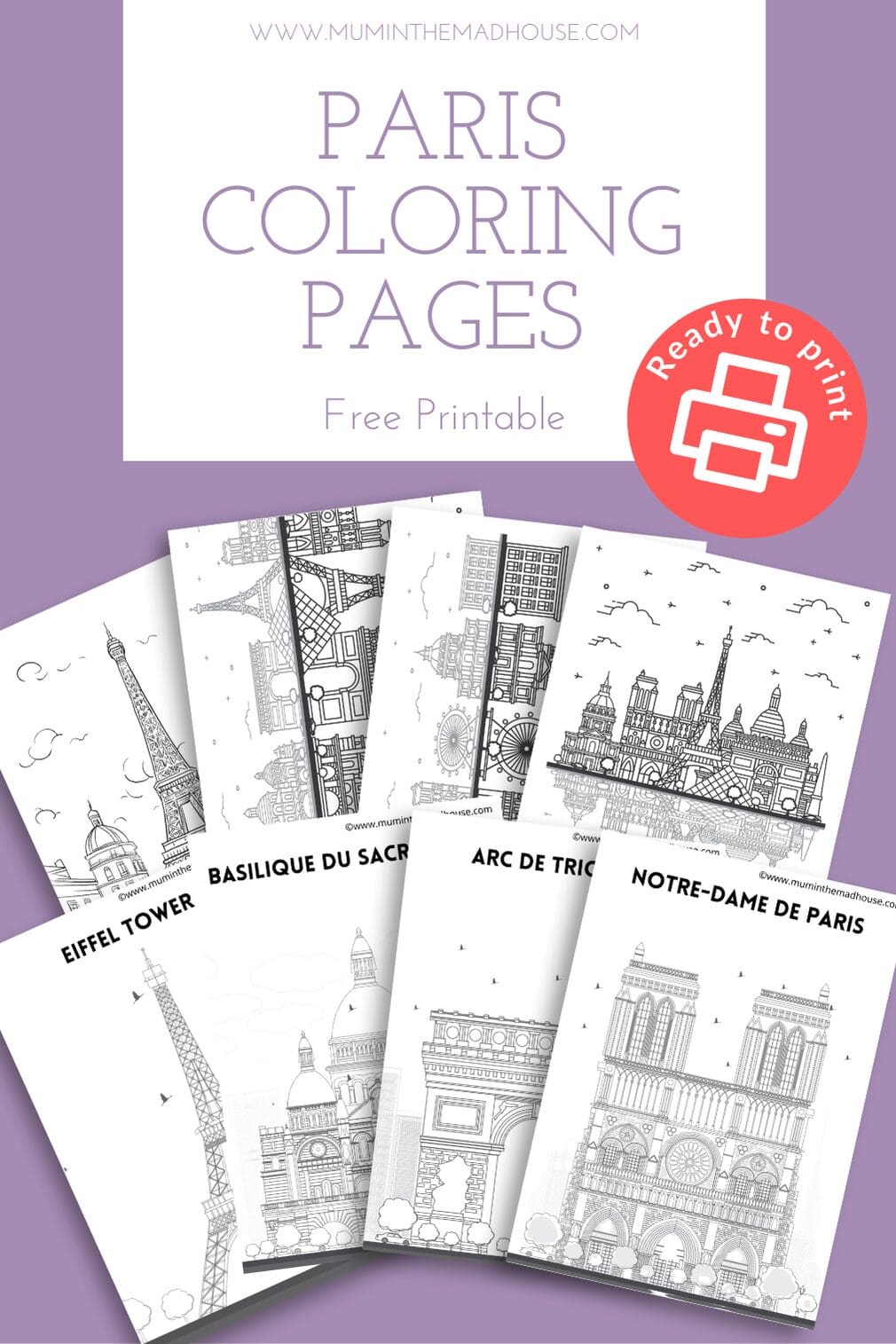 Free Paris Coloring PagesFree Paris Coloring Pages