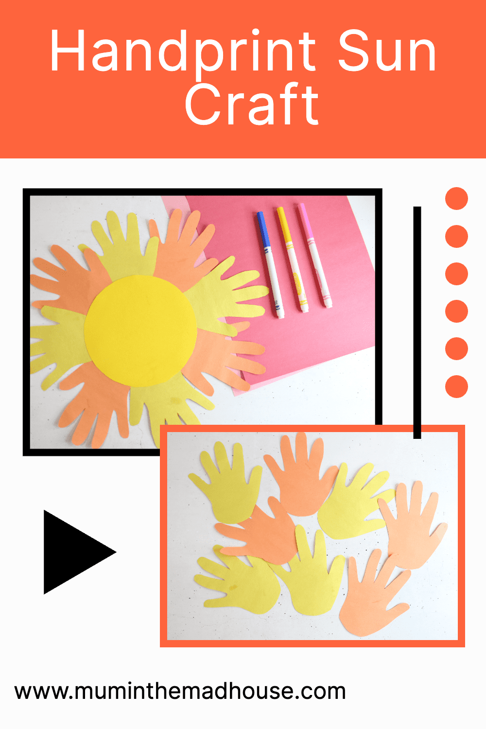 Handprint Sun Craft - A simple Kids Craft | Mum In The Madhouse