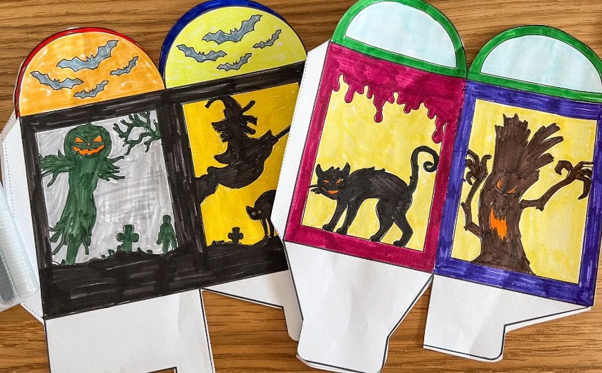 DIY Easy Paper Halloween Lanterns | 7 Free Printable Designs for Kids