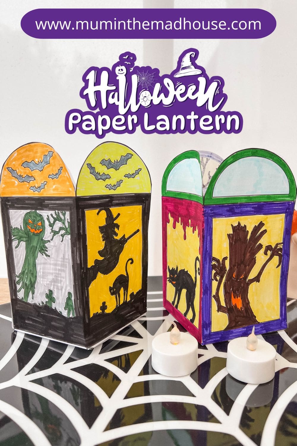 DIY Easy Paper Halloween Lanterns | 7 Free Printable Designs for Kids
