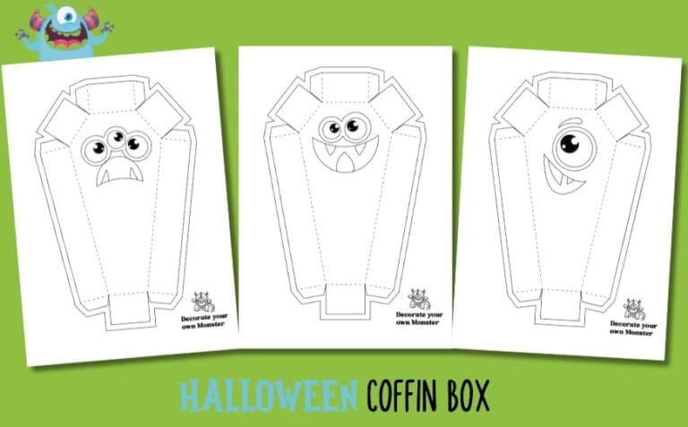 Free Printable Coffin Halloween Box - 6 Ready Designs & 3 Customizable