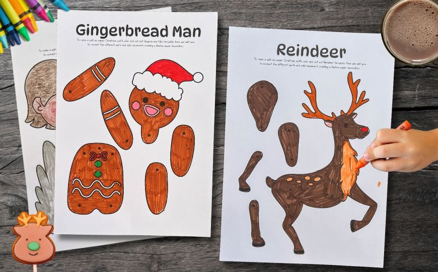 Create Your Own Christmas Articulated Puppets: A Fun Coloring and Craft ...