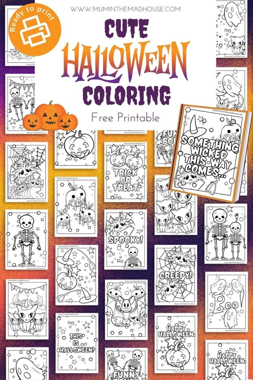 24 Free Cute Halloween Coloring Pages for Kids and Adults | Download Now
