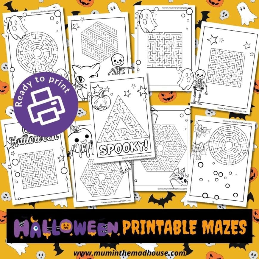 9 Free Halloween Maze Printables for Kids | Fun & Spooky Puzzles