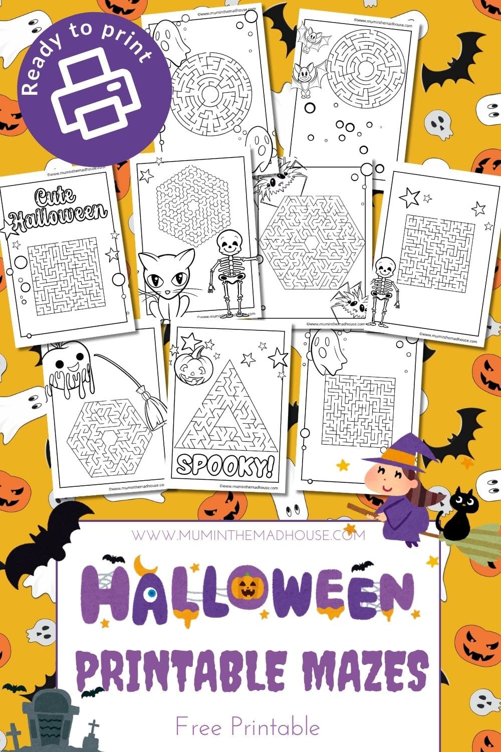 9 Free Halloween Maze Printables for Kids | Fun & Spooky Puzzles
