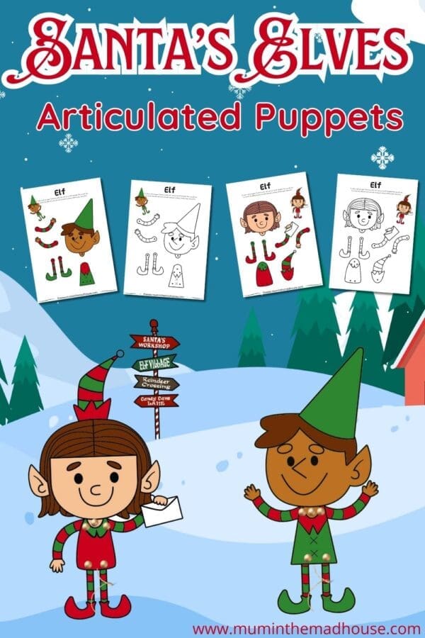 Free Printable Elf Puppets - Fun Christmas Craft for Kids