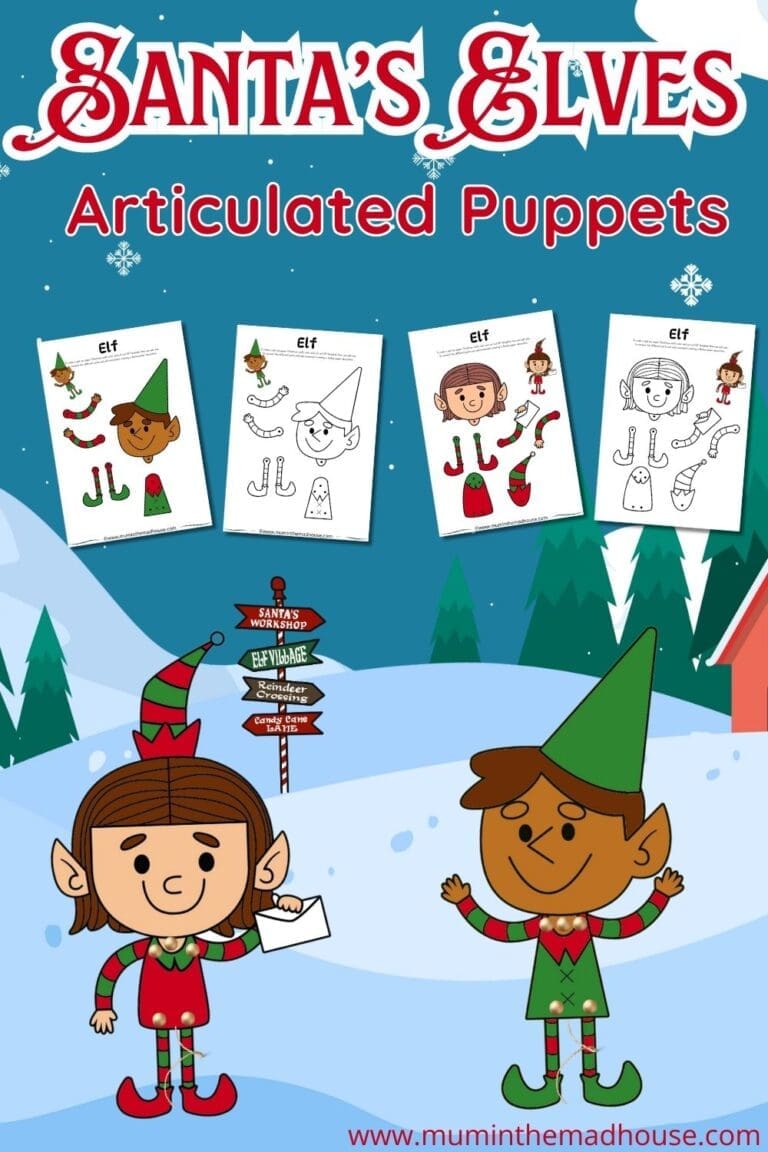 Free Printable Elf Puppets - Fun Christmas Craft for Kids