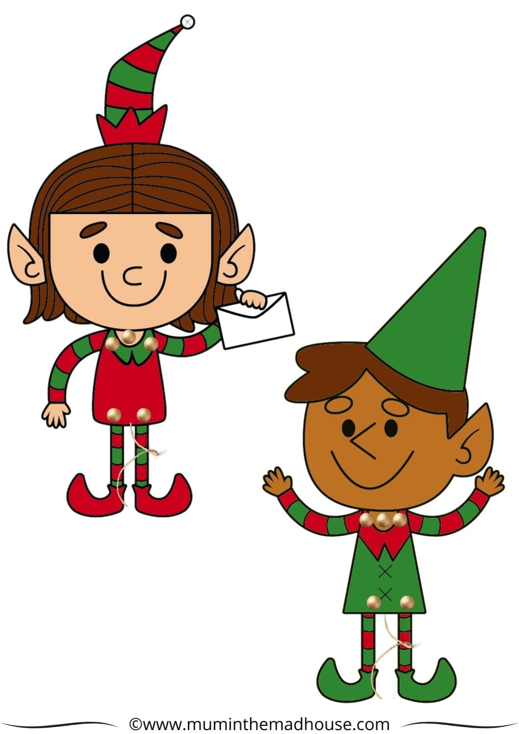 Free Printable Elf Puppets - Fun Christmas Craft for Kids