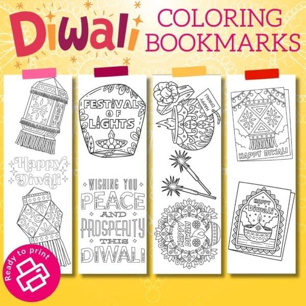 Diwali Coloring Bookmarks Download | Mum In The Madhouse