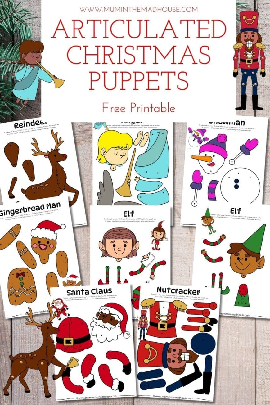 Create Your Own Christmas Articulated Puppets: A Fun Coloring and Craft ...