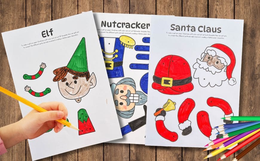 Create Your Own Christmas Articulated Puppets: A Fun Coloring and Craft ...