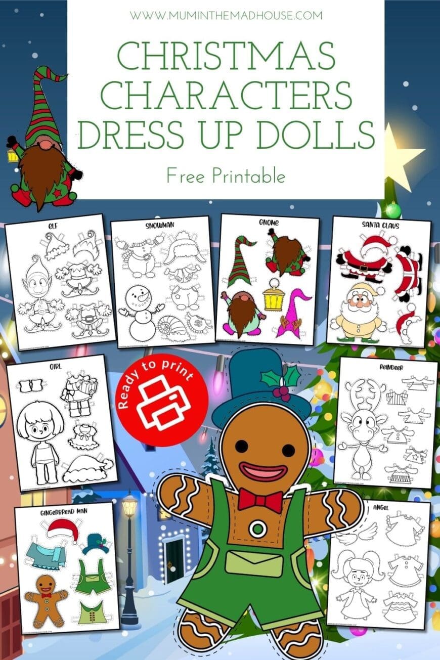Free Printable Christmas Character Dress-Up Dolls | Mum In The Madhouse