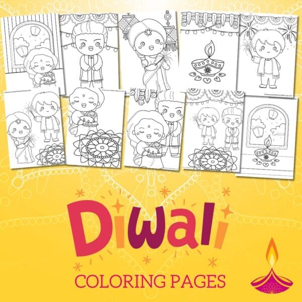 12 Free Printable Diwali Coloring Pages for Kids | Festive Fun