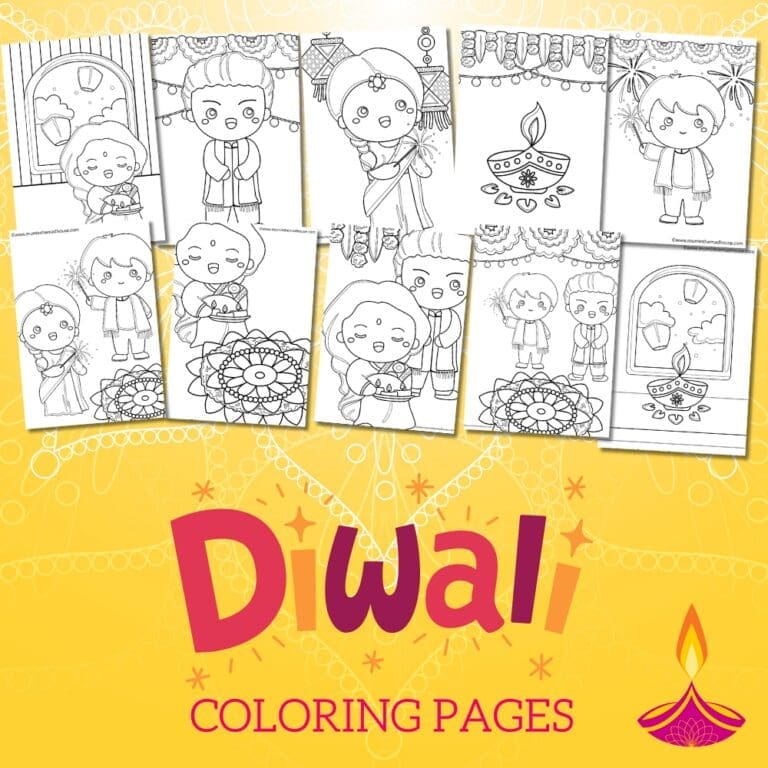 12 Free Printable Diwali Coloring Pages for Kids | Festive Fun