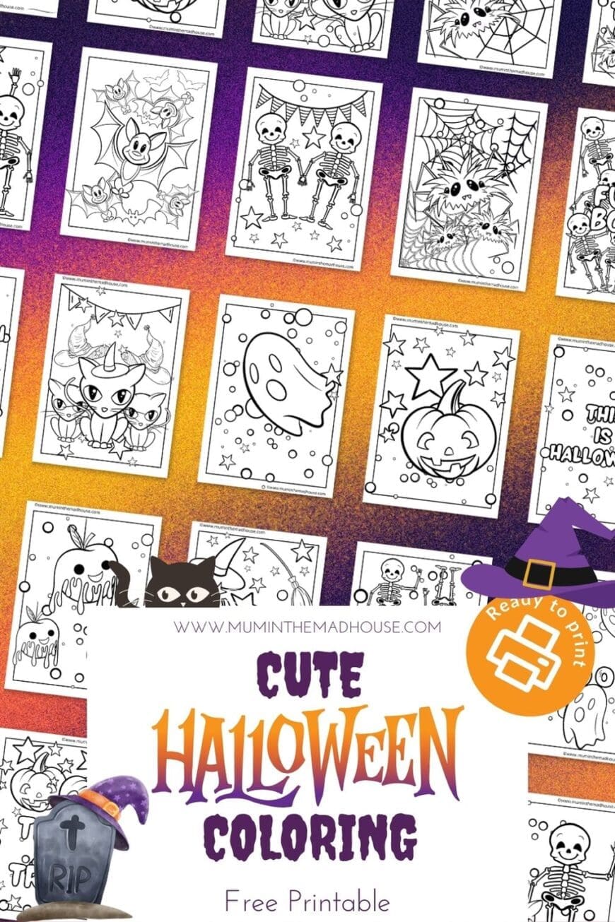 24 Free Cute Halloween Coloring Pages for Kids and Adults | Download Now