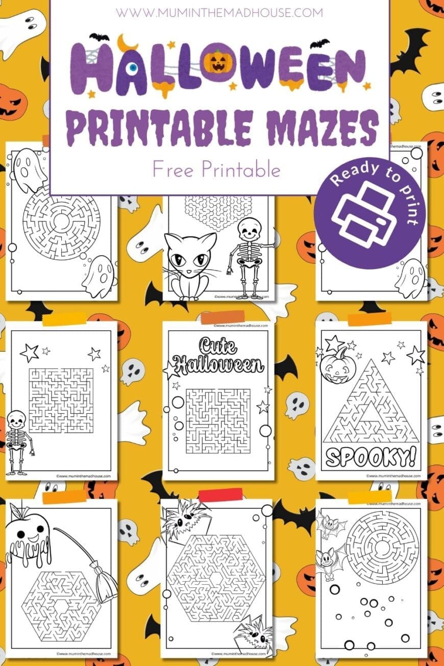 9 Free Halloween Maze Printables for Kids | Fun & Spooky Puzzles