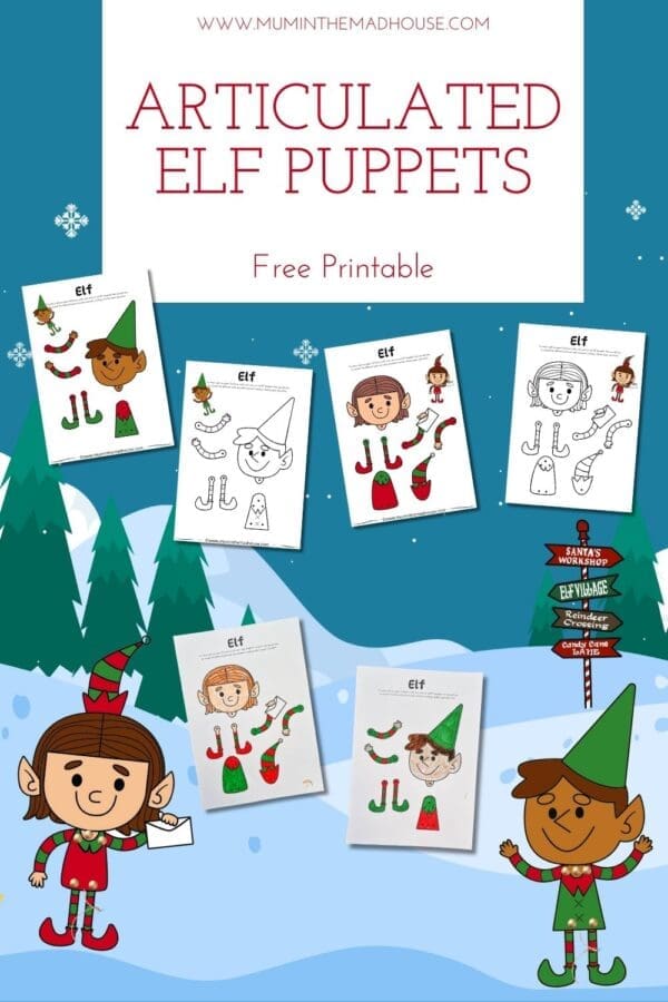 Free Printable Elf Puppets - Fun Christmas Craft for Kids