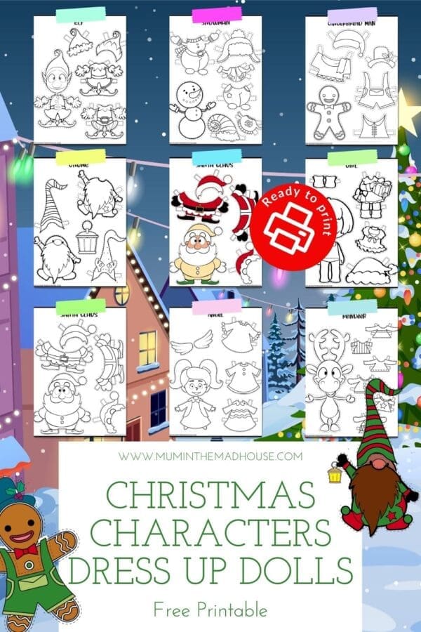 Free Printable Christmas Character Dress-Up Dolls | Mum In The Madhouse