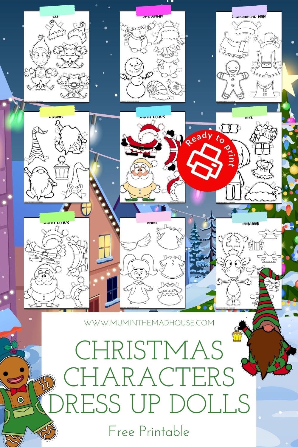 Free Printable Christmas Character Dress-Up Dolls | Mum In The Madhouse