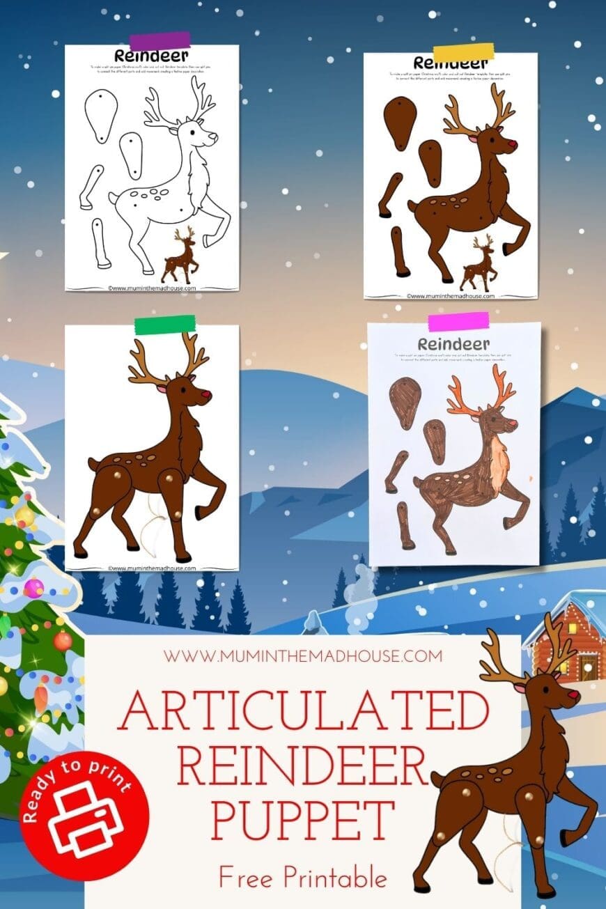 Free Printable Christmas Paper Puppet Templates | Santa, Reindeer ...