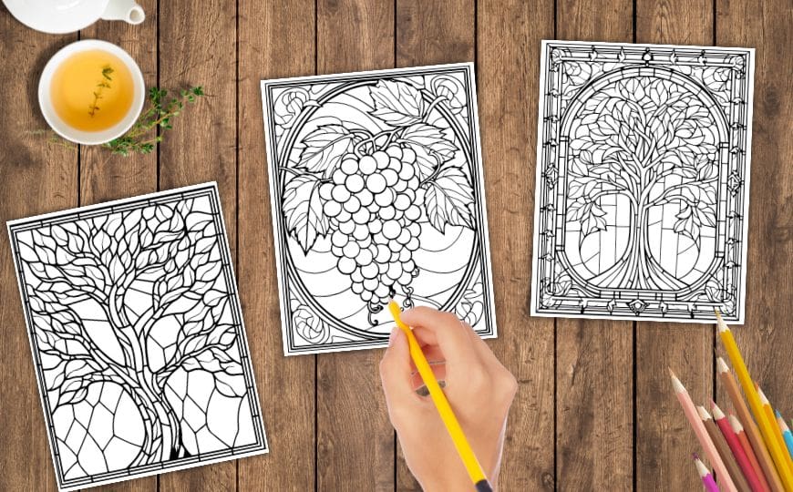 11 Free Autumn Stained Glass Coloring Pages - Perfect for Fall Creativity
